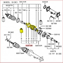 Soufflet de Cardan d'origine Intérieur Avant Droit ou Gauche Pajero 3 BVA