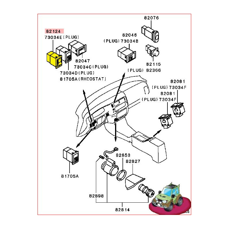Bouton Interrupteur Anti-Brouillard Arrière L200 K74